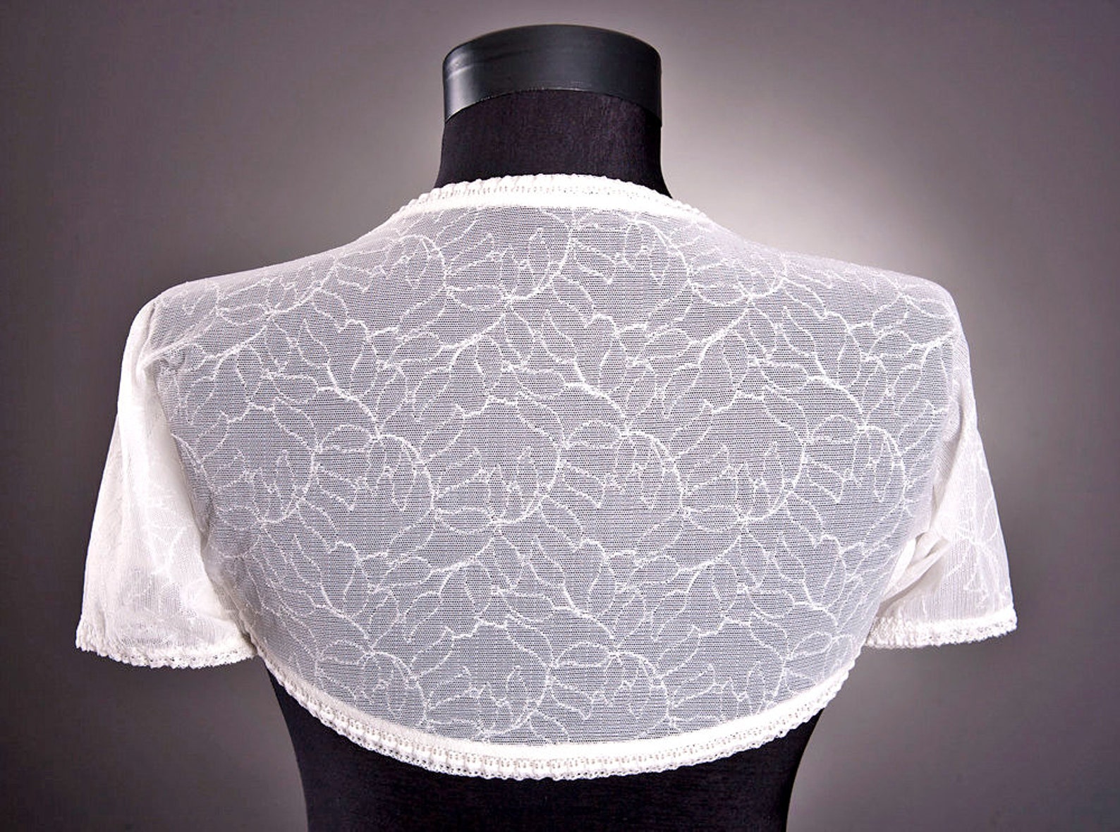 IVORY Wedding BOLERO With Short Sleeves,ivory Wedding Bolero, Lace ...