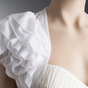 Ruffle White Bridal WEDDING Bolero With Short Sleeves,semi Sheer White ...