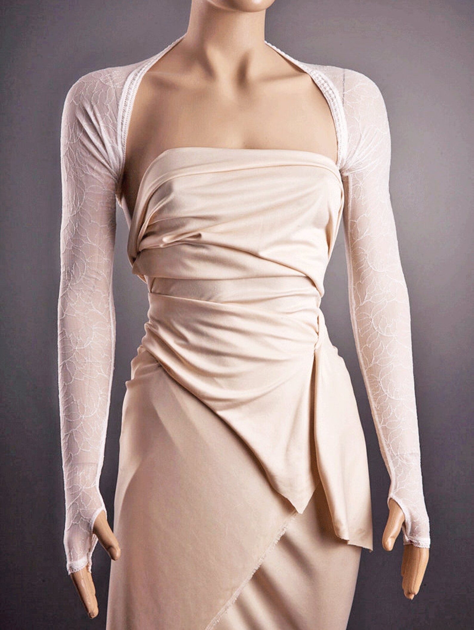 IVORY Wedding BOLERO With Long Sleeves Fingerless/classic Any Lenght ...