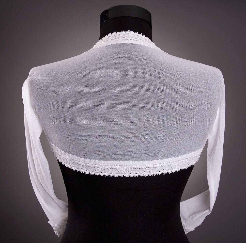 CUSTOM Wedding WHITE Bolero With 3/4 Sleeves ANY Lenght,wedding Lace ...
