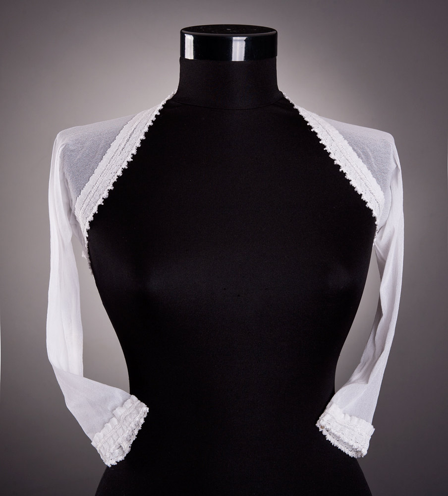 CUSTOM Wedding WHITE Bolero With 3/4 Sleeves ANY Lenght,wedding Lace ...