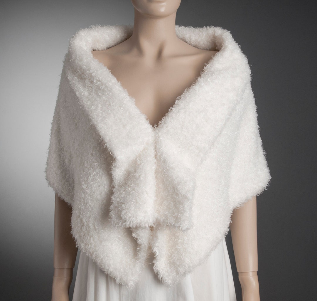 Lightweight IVORY Warm Wedding Shawl and Wraps, Winter Wedding, Bridal ...