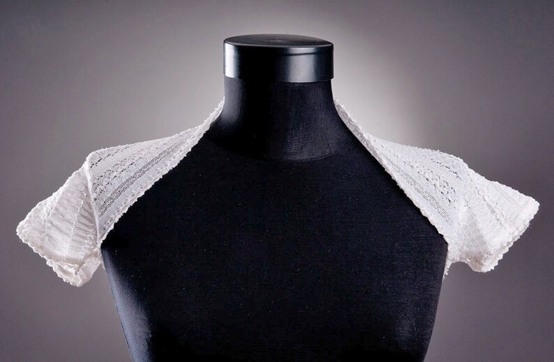 Simple Wedding Bolero With Short Sleeves, Lace Wedding Bolero, White ...