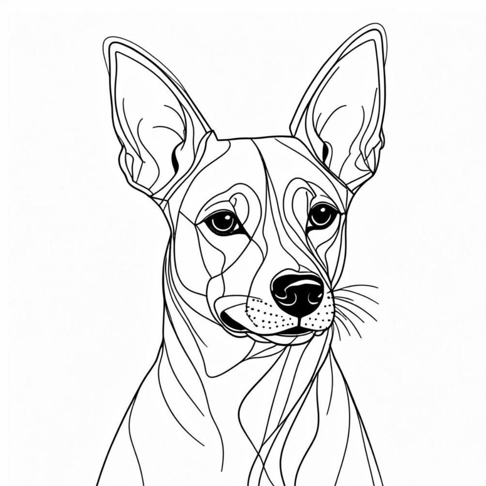 Minimalistic Dog Line Art Download File, Dog Art, Line Art, Staffy ...