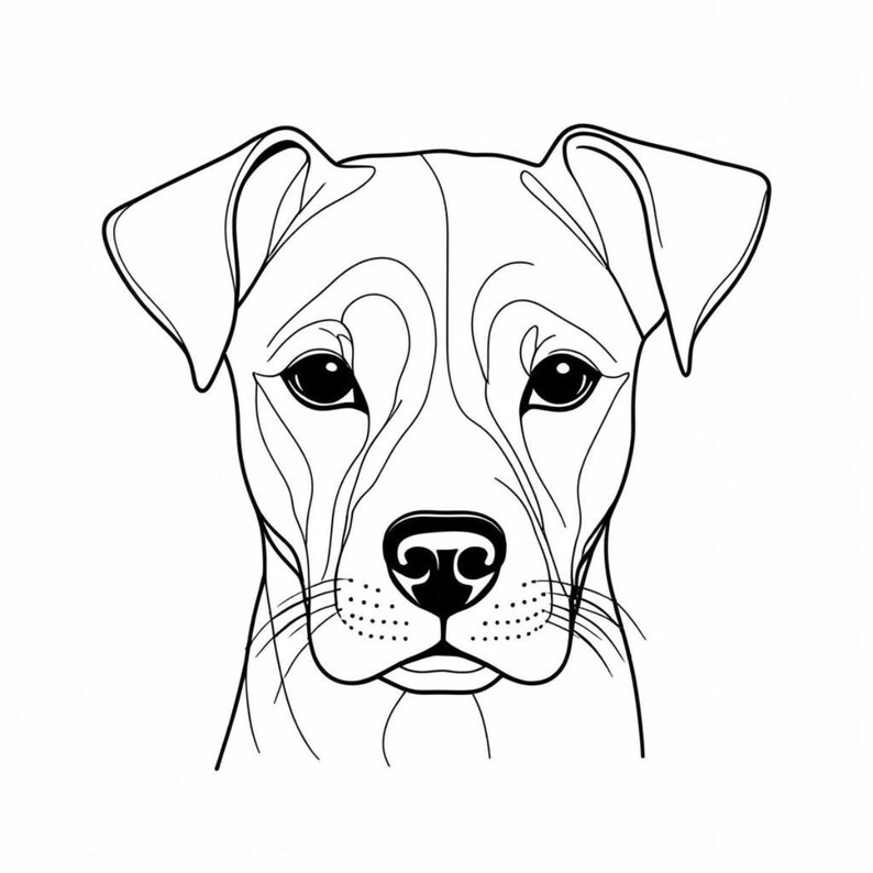 Minimalistic Dog Line Art Download File, Dog Art, Line Art, Staffy ...