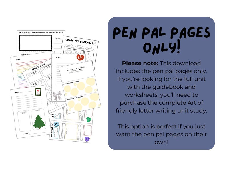 Kids Pen Pal Letter Templates: 150+ Printable Writing Activities ...