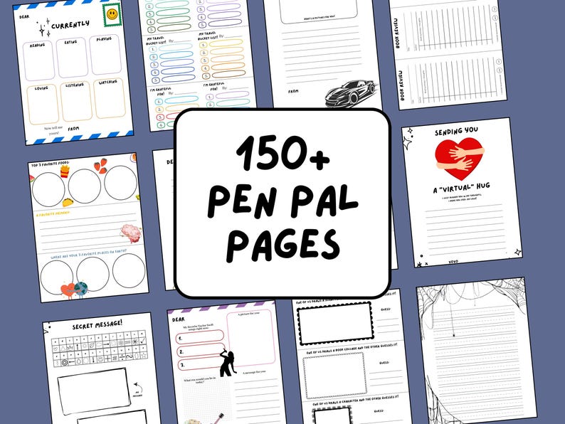 PEN PAL Pages ONLY 100+ Printable Pages Kids Letter Templates Activity ...