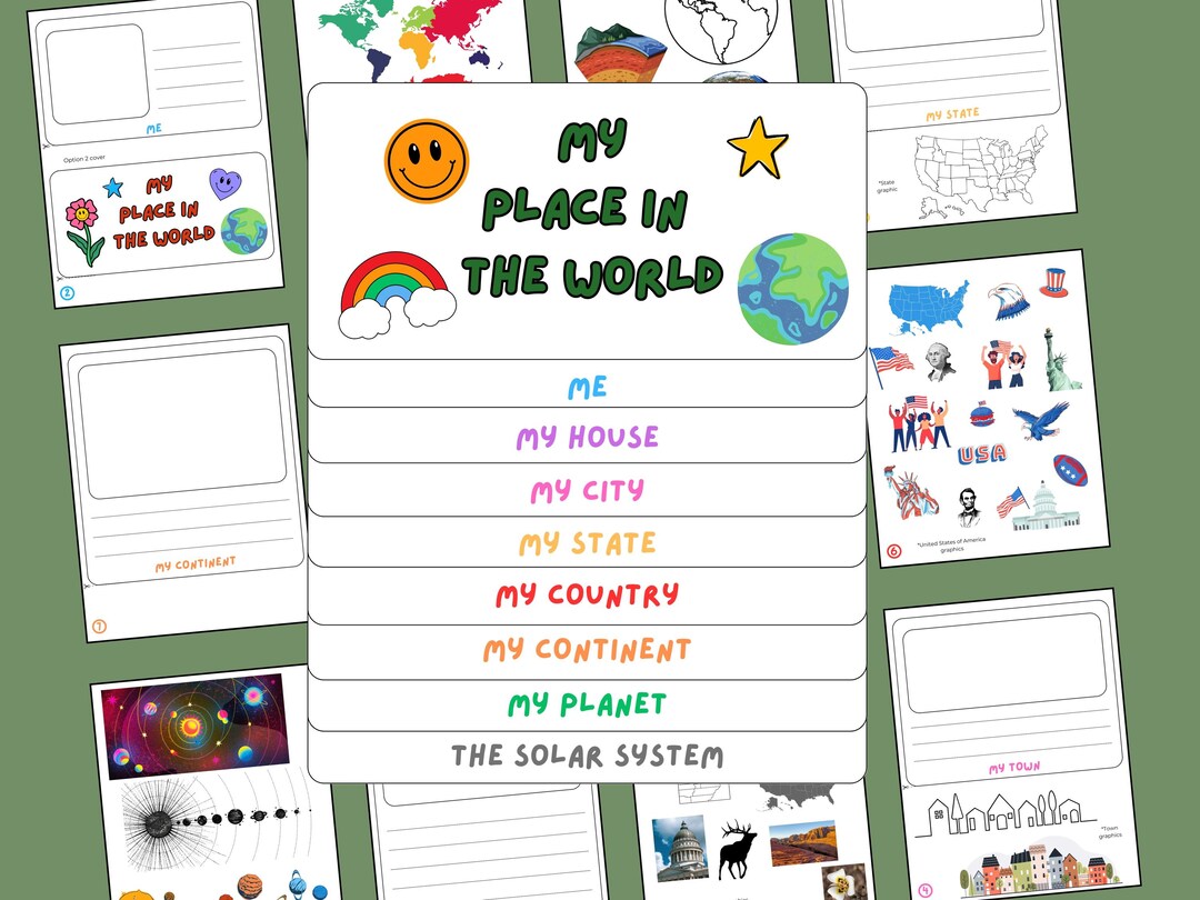 Geography Flipbook: My Place in the World - Printable Social Studies ...