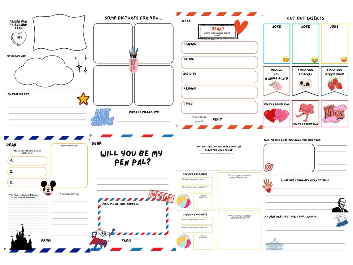 Kids Pen Pal Letter Templates: 150+ Printable Writing Activities ...