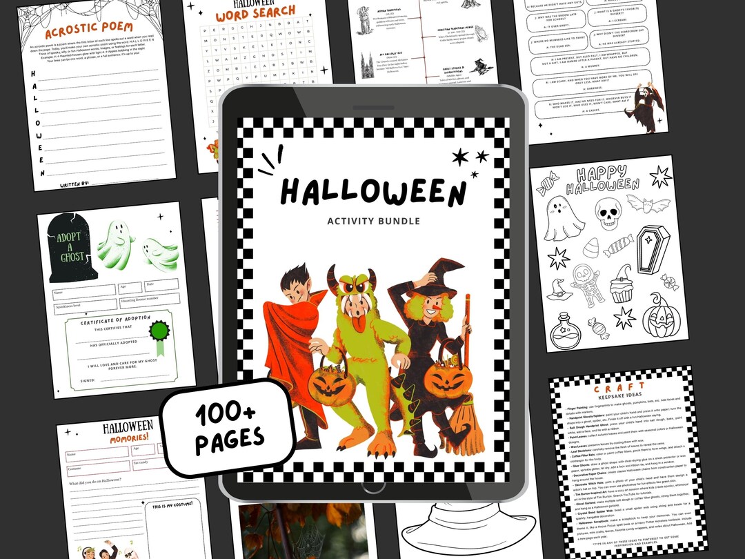 Halloween Activity Bundle | Printable Games, Crafts, Coloring Pages ...