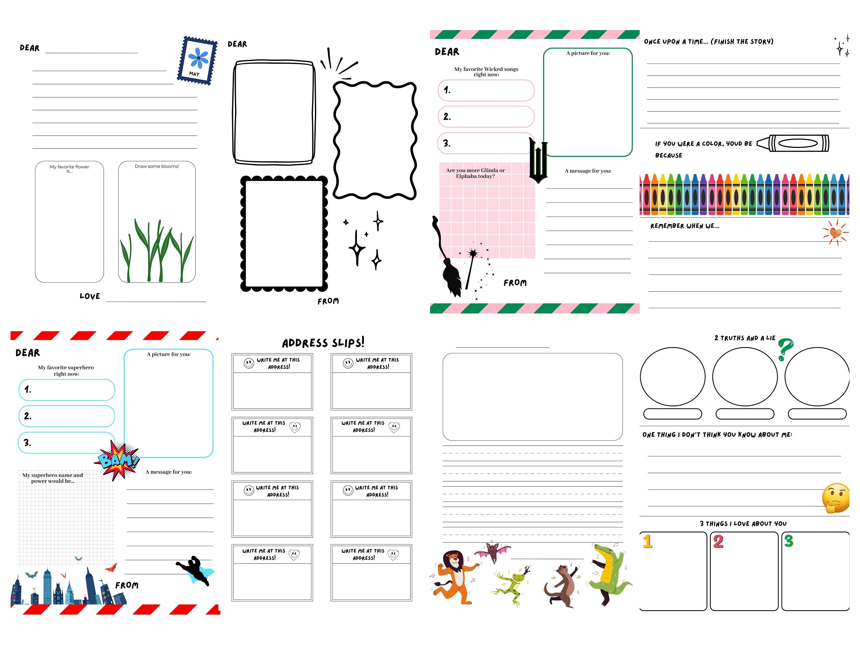 Kids Pen Pal Letter Templates: 150+ Printable Writing Activities ...