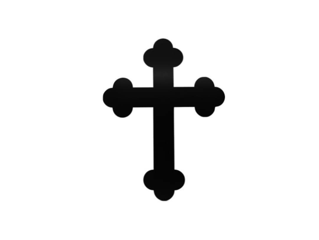 Bottony Cross Wall Art Laser Cut Metal Cutout Cross Powder Coated (10-3 ...