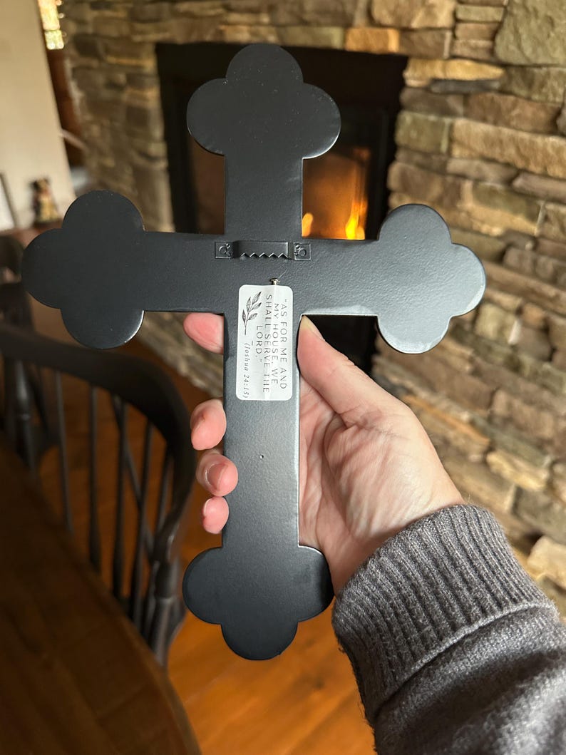 Bottony Cross Wall Art Laser Cut Metal Cutout Cross Powder Coated 10-3/ ...