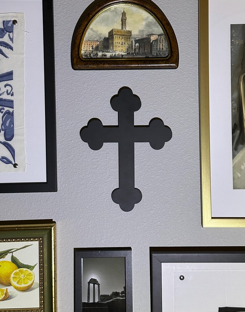 Bottony Cross Wall Art Laser Cut Metal Cutout Cross Powder Coated 10-3/ ...
