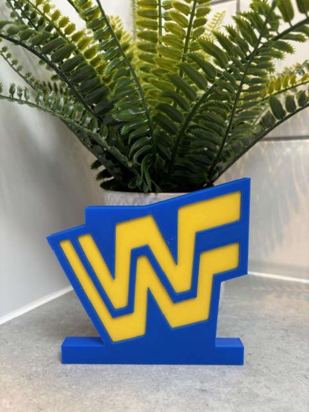 WWF Retro Logo 3D Printed Standing Sign – Classic Wrestling Desk ...