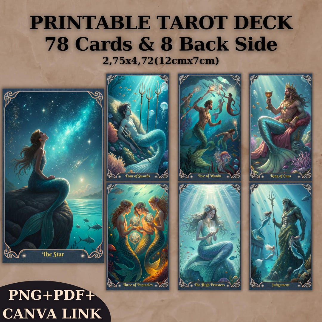 78 Printable Tarot Deck, Tarot Deck, Digital Tarot, Unique Tarot Deck ...