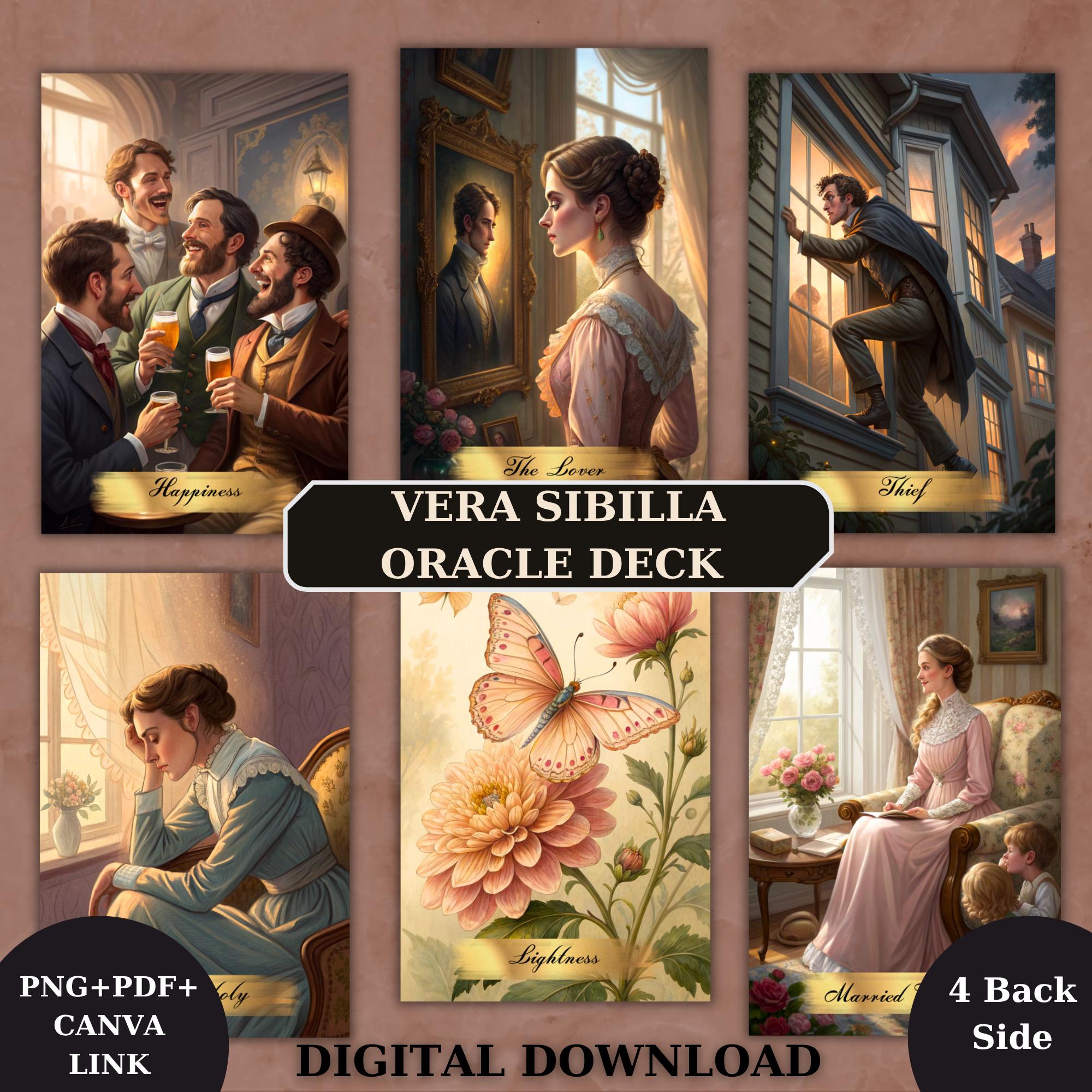 Vera Sibilla Oracle Tarot Deck, Printable Oracle Deck, Unique Tarot ...