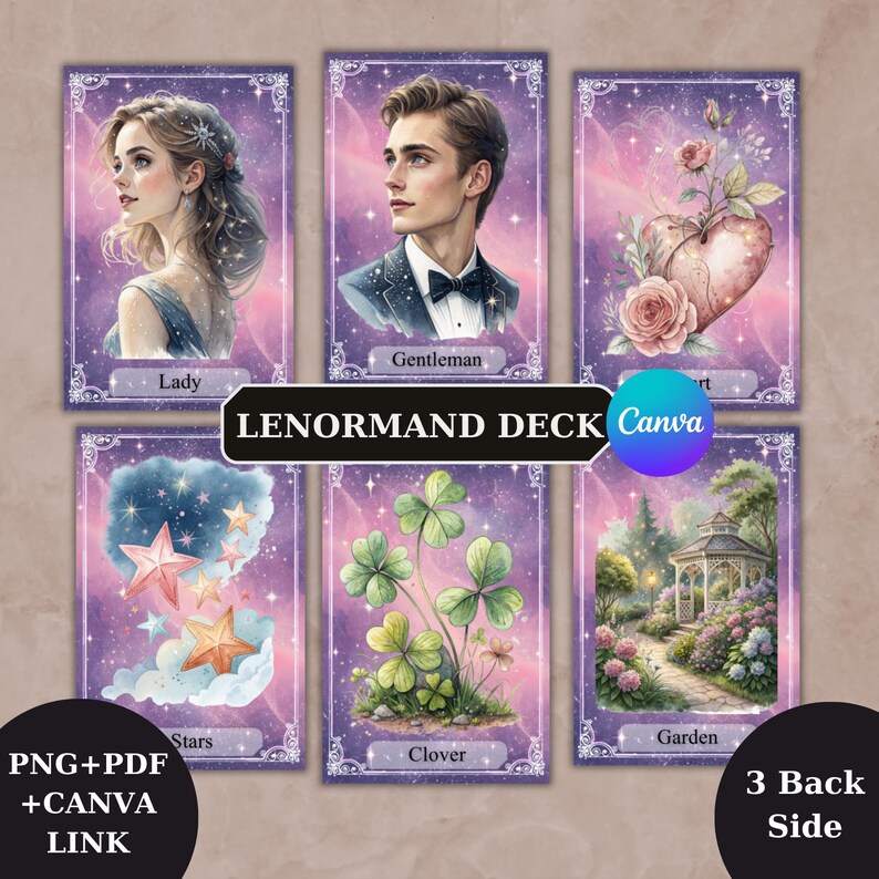 Lenormand Tarot Deck, Printable Tarot Deck, Unique Tarot Deck,tarot ...