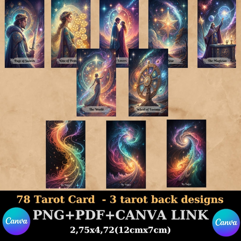 78 Cards Tarot Deck,tarot Cards,printable Tarot Deck Design, Digital ...