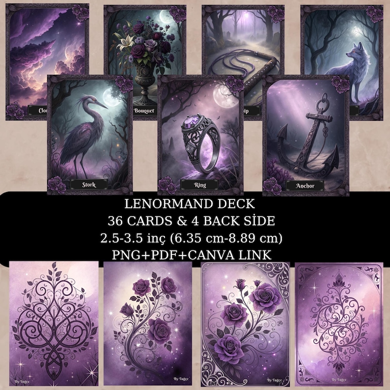 Tarot Deck Lenormand Printable Tarot Cards Printable Oracle Deck 1404