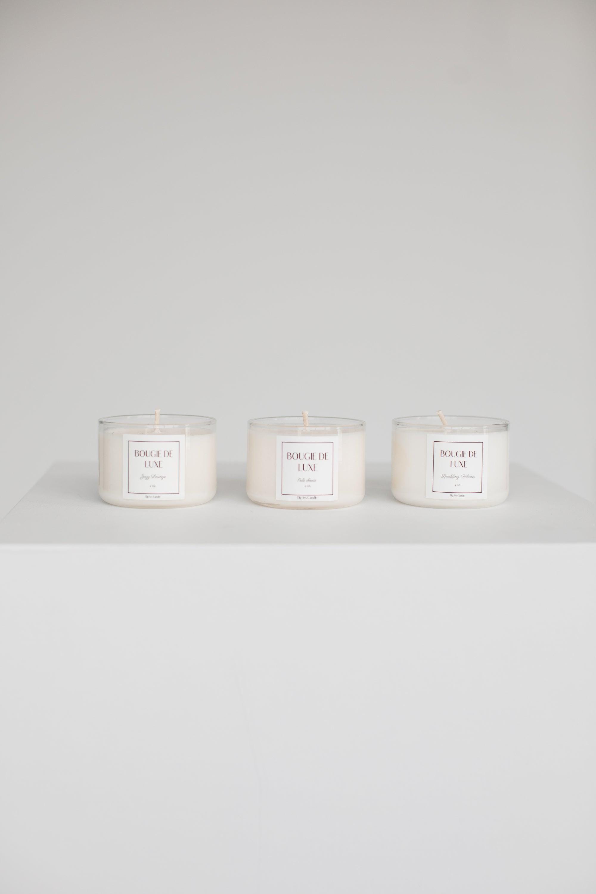 Sample Trio Palo Santo, Jazz Lounge, Sparkling Paloma | Candle ...