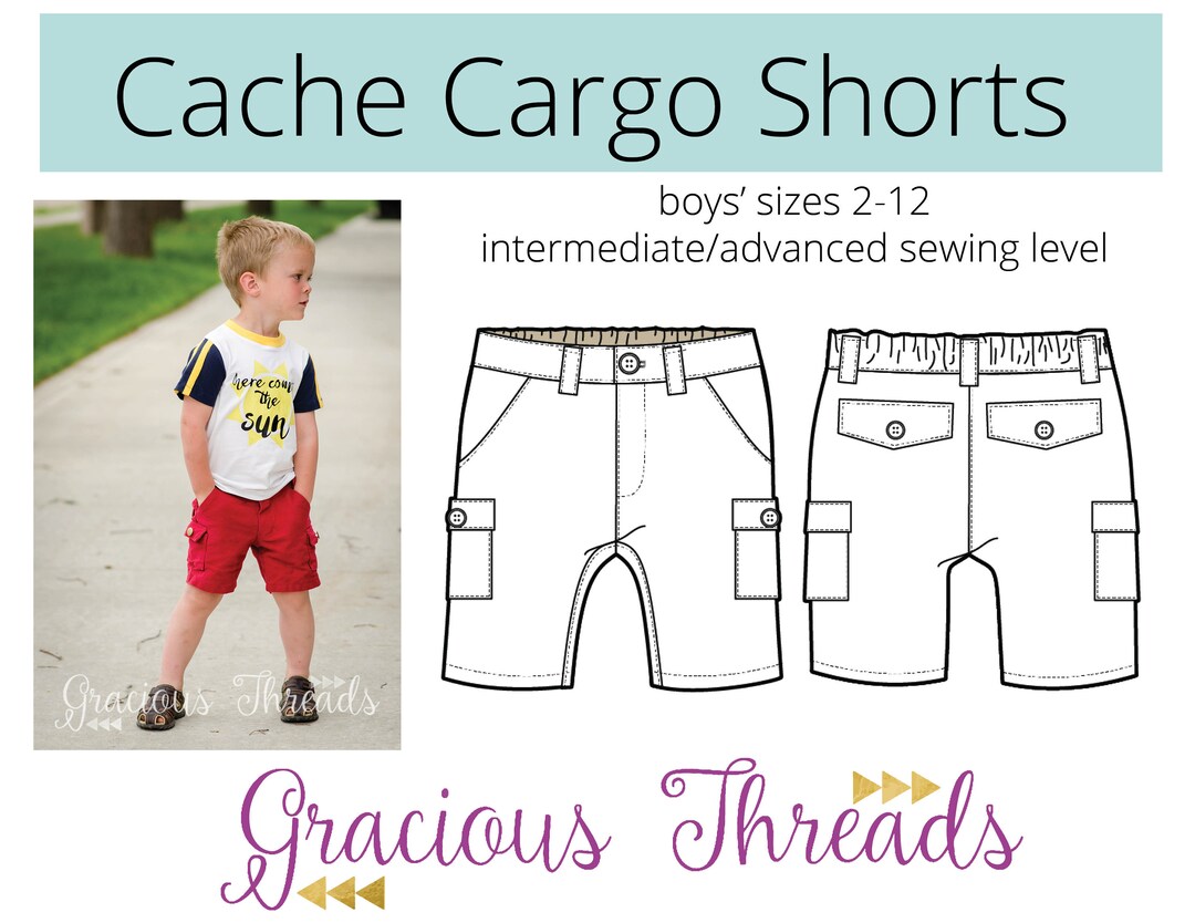Cache Cargo Shorts Pdf Sewing Pattern 2t-12 - Etsy