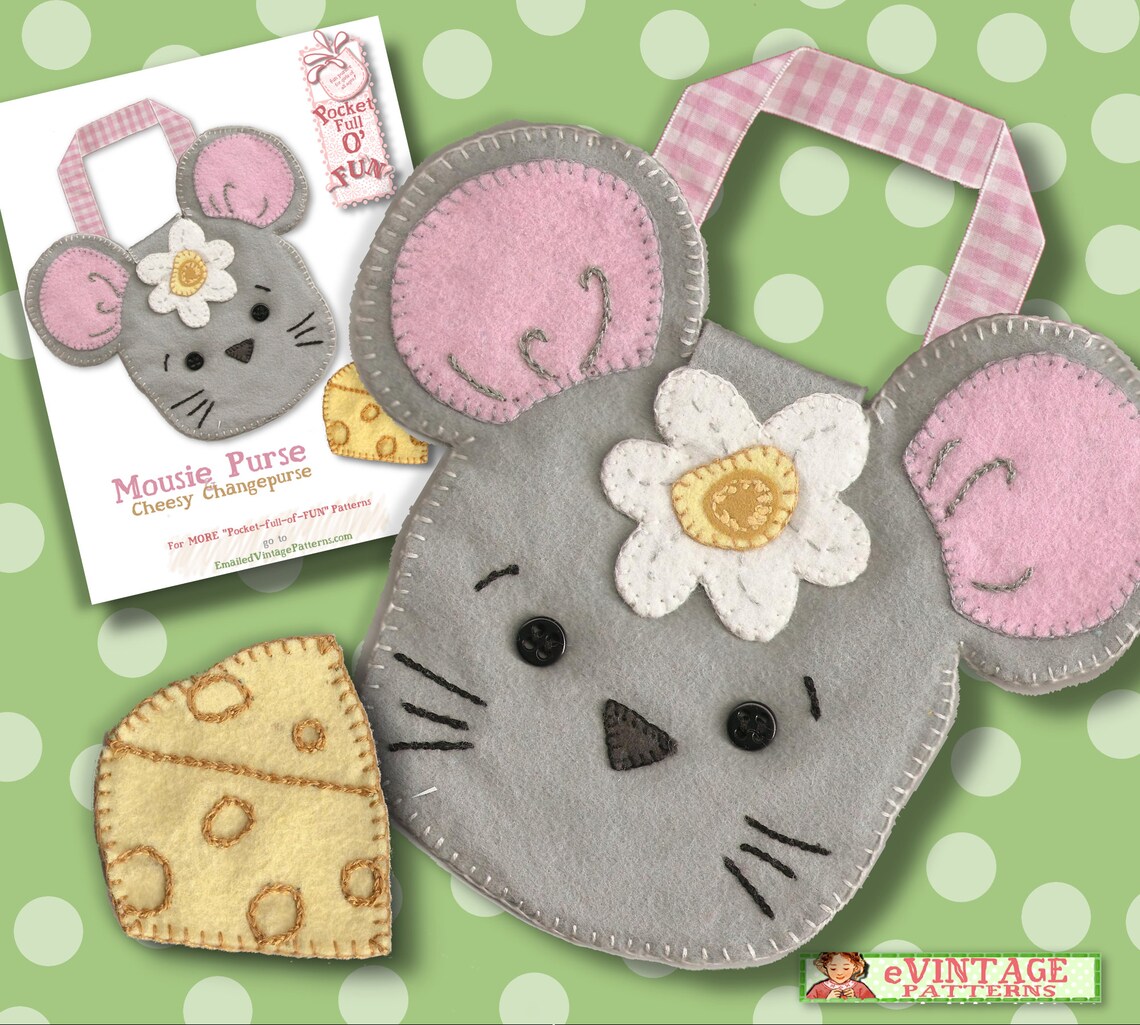 6 SWEET Animal FELT PURSES Lamb Doggie Kitty Piggy Mousie - Etsy Canada