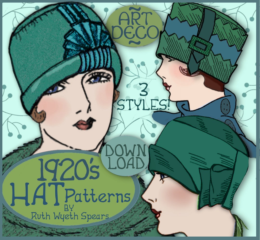 SEW 3 Vintage 1920s FLAPPER CLOCHE Hat Vintage E-patterns (lillie Set ...