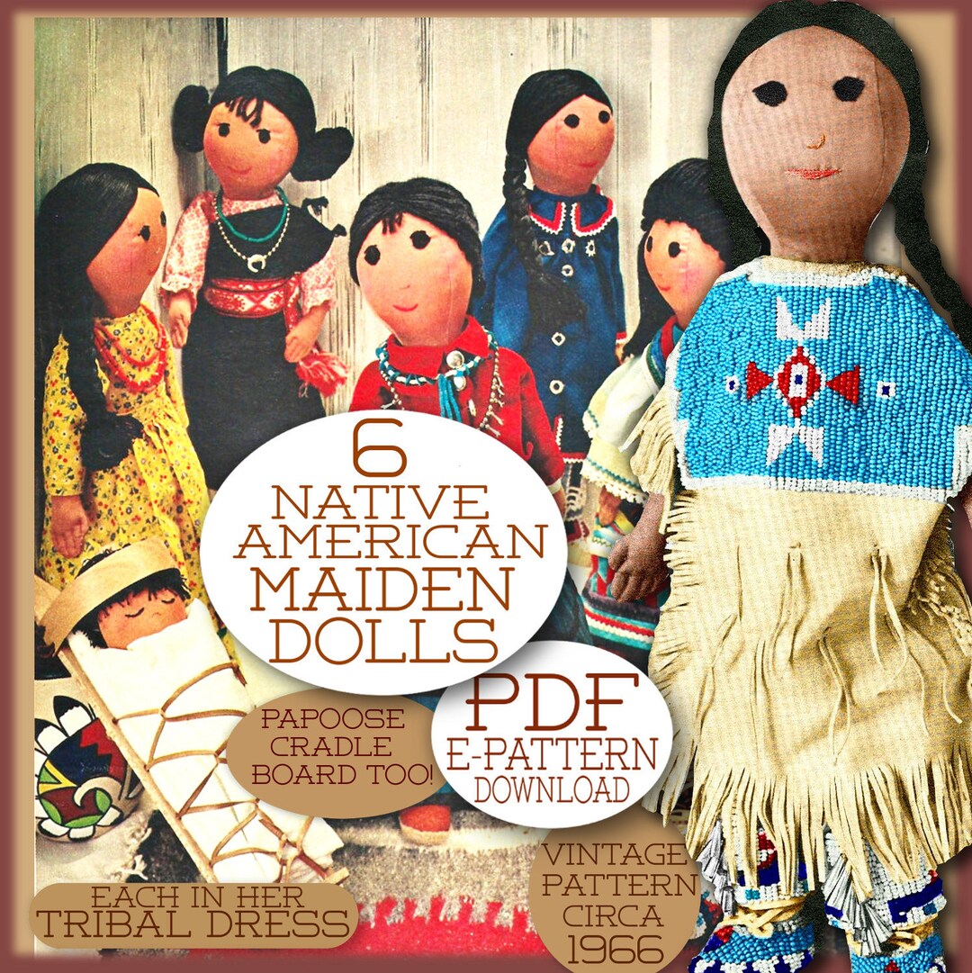 Native American Indian Dolls Cloth 7 Dolls With Native Costumes Vintage ...