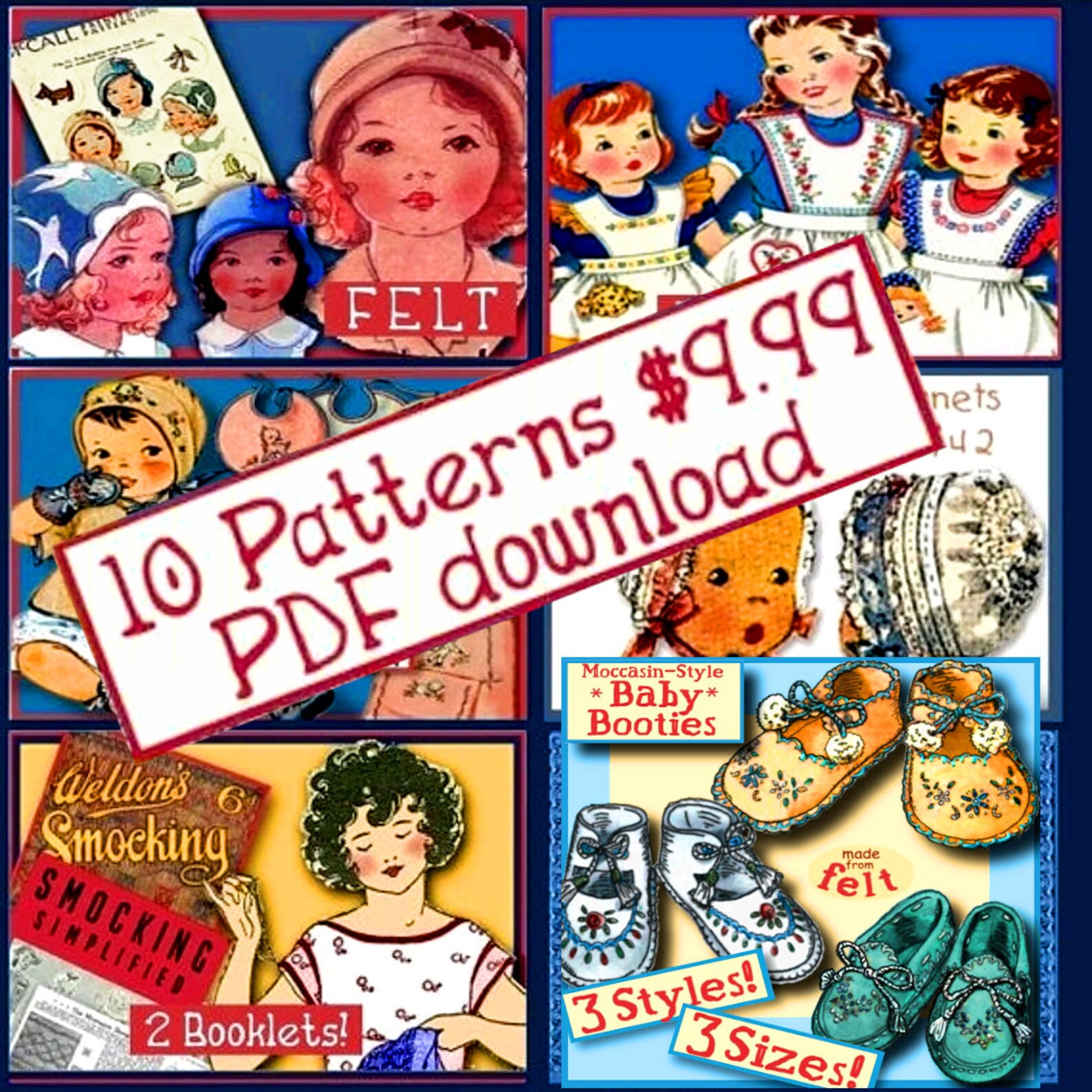 10 CLASSIC Child PATTERNS Sweet Clothes Hat Bonnet Toy Doll - Etsy