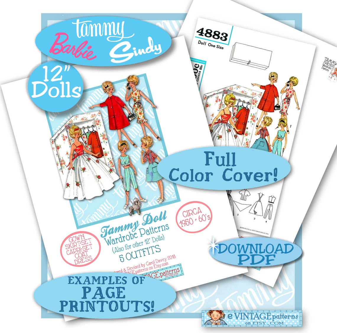 Tammy 4338 Doll Clothes Pattern Circa 1950-60s Gown | Etsy