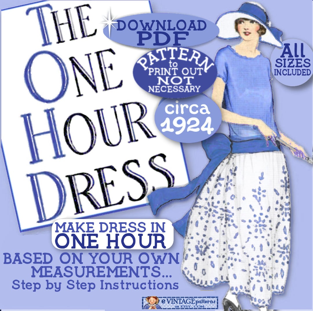 1920's 1 HOUR Dress - Make Your Own Frock Patterns Like Downton Abbey ...