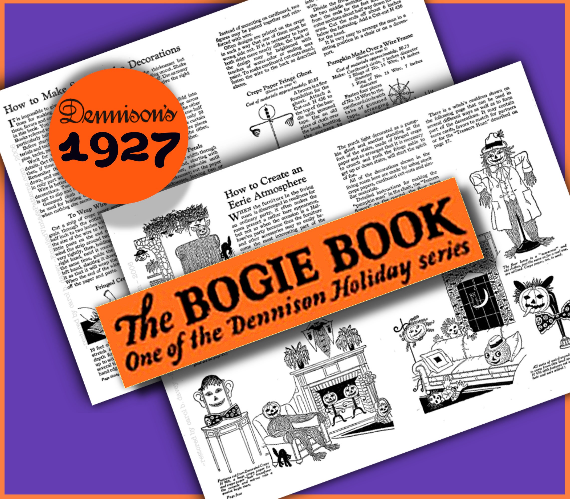 Bogie Book Dennison 1926 HALLOWEEN 1920s PARTY Planner - Etsy