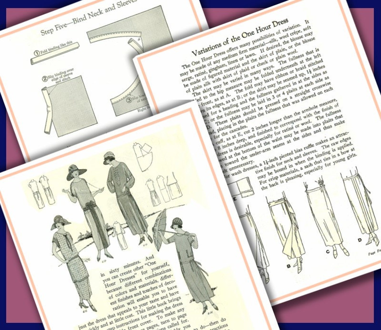 1920's 1 HOUR Dress make Your Own Frock Patterns Like Downton Abbey Sew ...