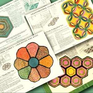 CROCHET RAG RUGS Like Grandma Rug Pattern Crocheted Wool Yarn 1933 E ...