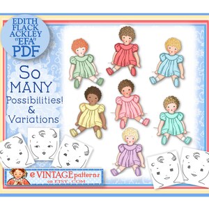 EFA 1938 Baby TODDLER DOLL Vintage Pattern Sizes 12" & 6" Slip Dress ...