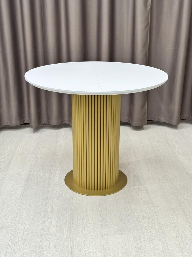 Round Dining Table, Extendable Table, Small Dining Table, Farmhouse ...