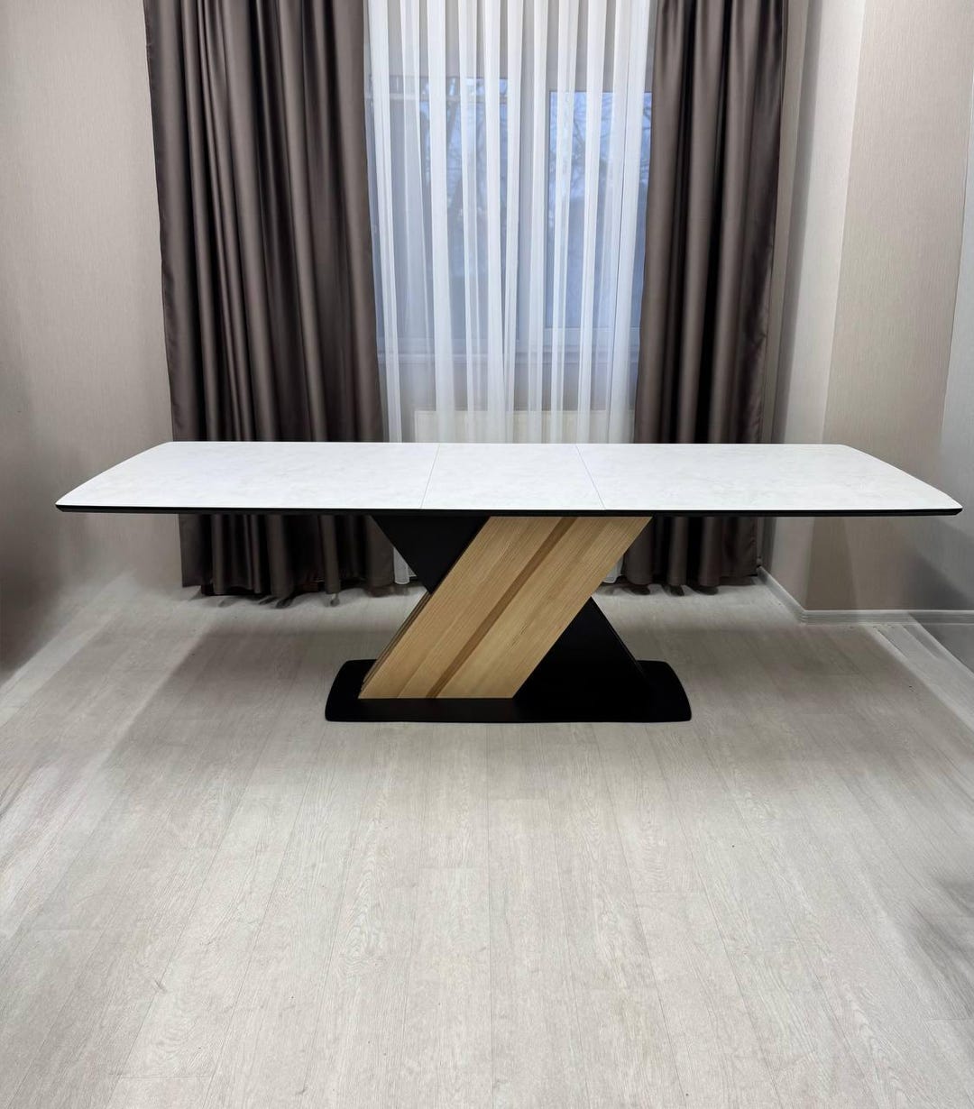 Handmade HPL Folding Dining Table: Solid Ash Wood, Modern Art Deco ...