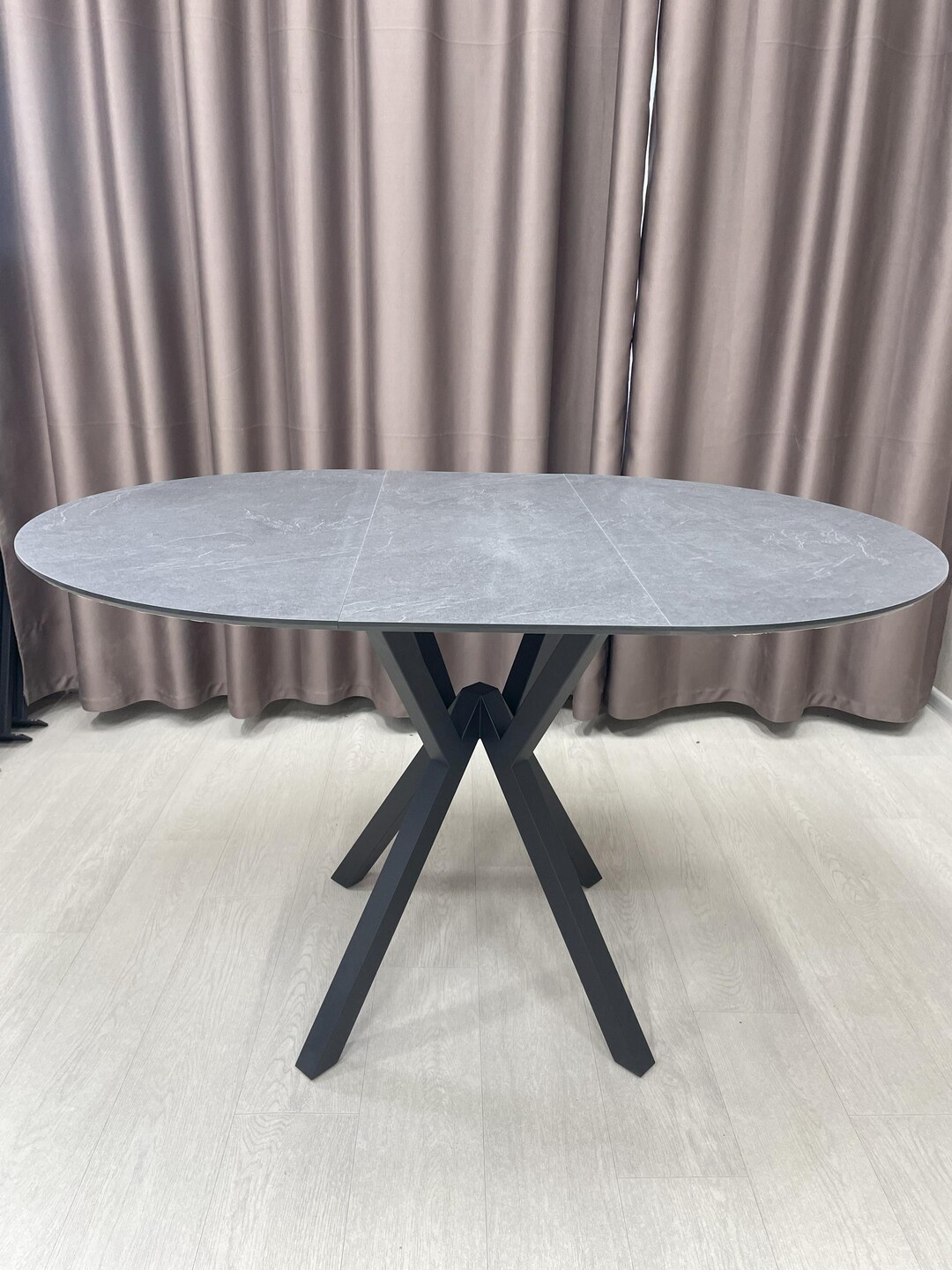 Round Dining Table | Extendable Table Slate HPL Kitchen Table | Space ...