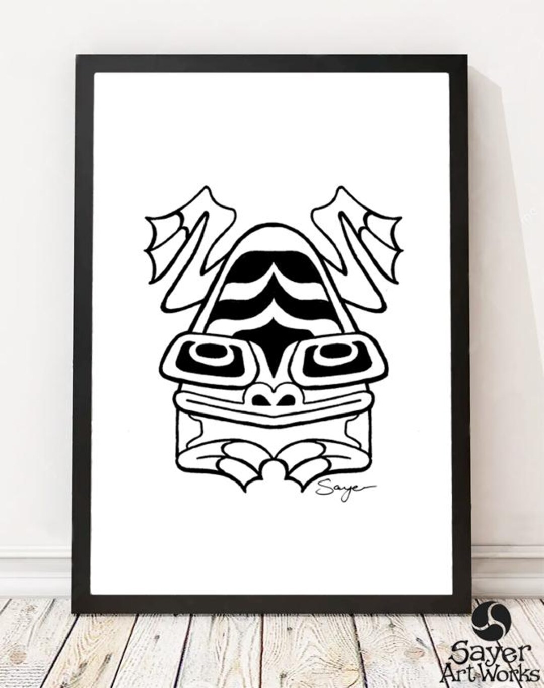 FROG - Pen & Ink Art Print - Northwest Coast Style Artwork - Etsy