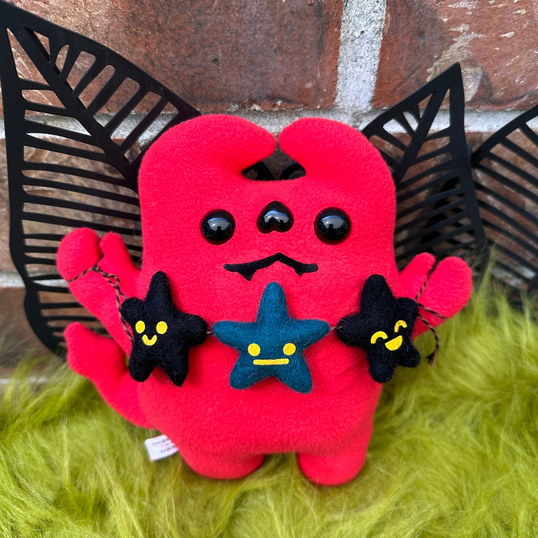 Crafty Devil Soft Red Fleece Imp Companion With Star Garland - Etsy