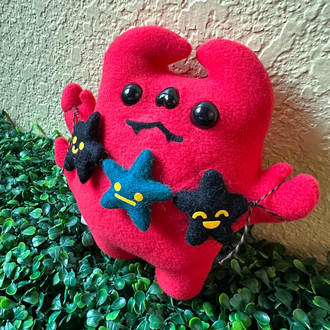 Crafty Devil Soft Red Fleece Imp Companion With Star Garland - Etsy