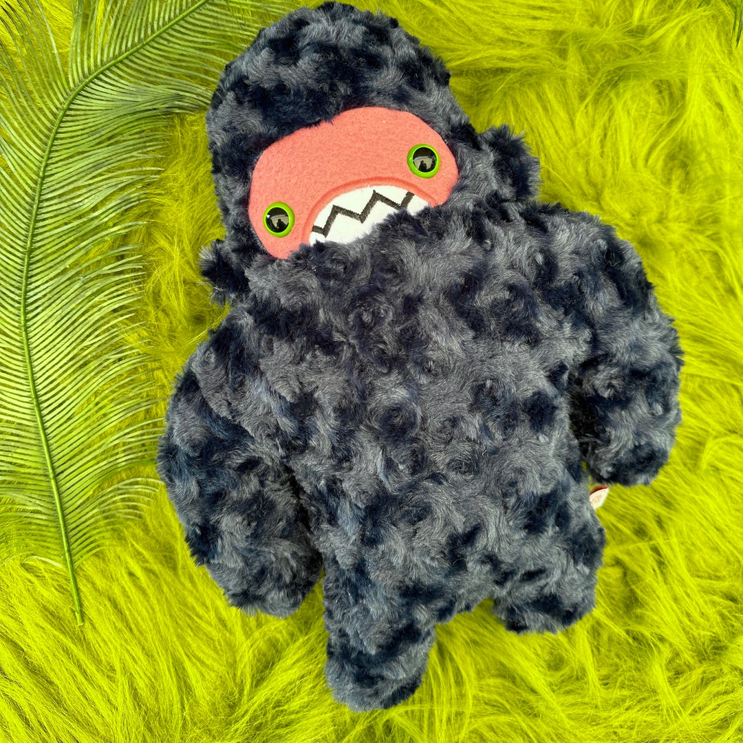 Woolly Sasquatch Handmade Plush...monster Stuffed Animal... Dk Blue ...