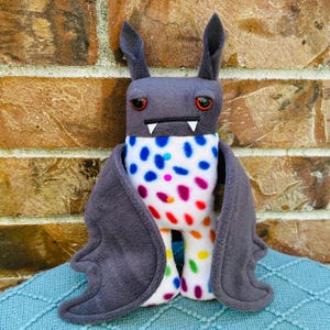 Bat in Pjs! Handmade Plush Bat in Fleece Pajamas... Stuffed Animal ...