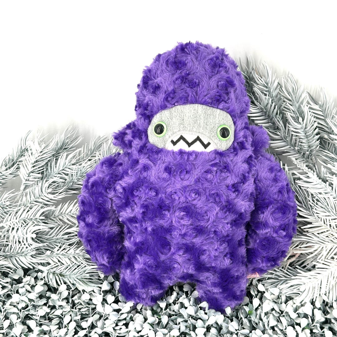 Woolly Sasquatch Handmade Plush...monster Stuffed Animal... Purple ...