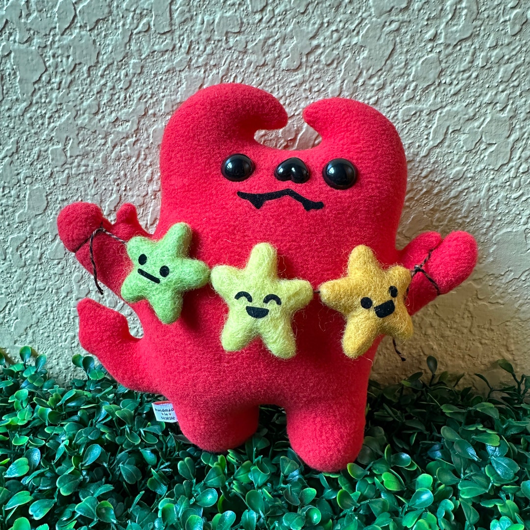 Crafty Devil Soft Red Fleece Imp Companion With Star Garland - Etsy