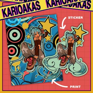 Metro Aero Hatsune Miku Sticker & Mini Print (4"x6") | Y2K, 2000's ...