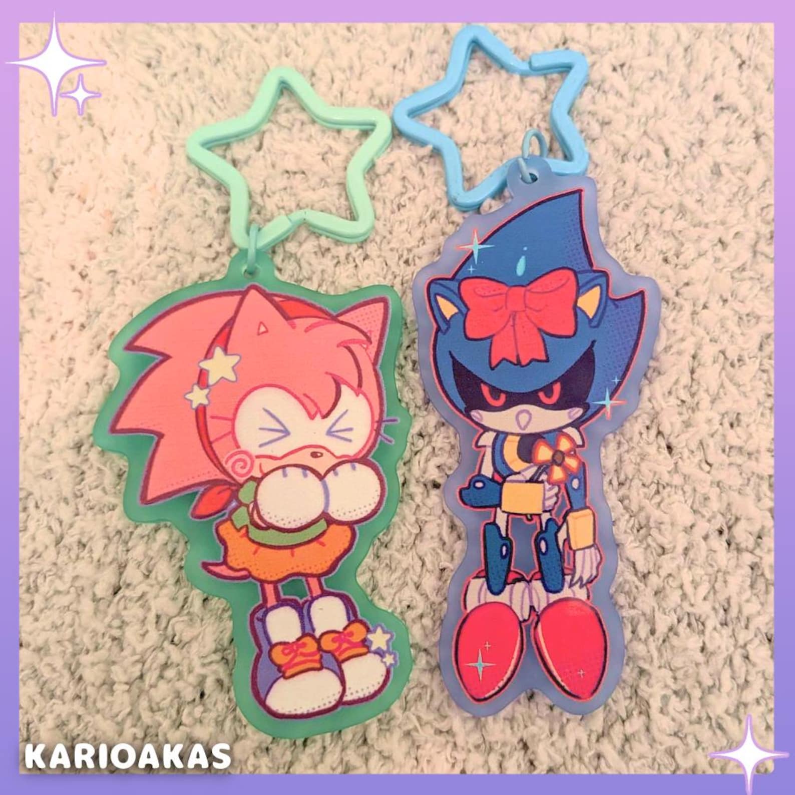 Amy Rose and Metal Sonic Keychains - Etsy