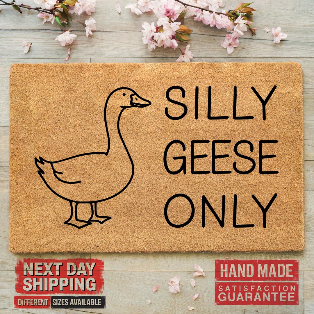Cute Goose Themed Doormat, Silly Geese Only Welcome Mat, Entrance Mat ...