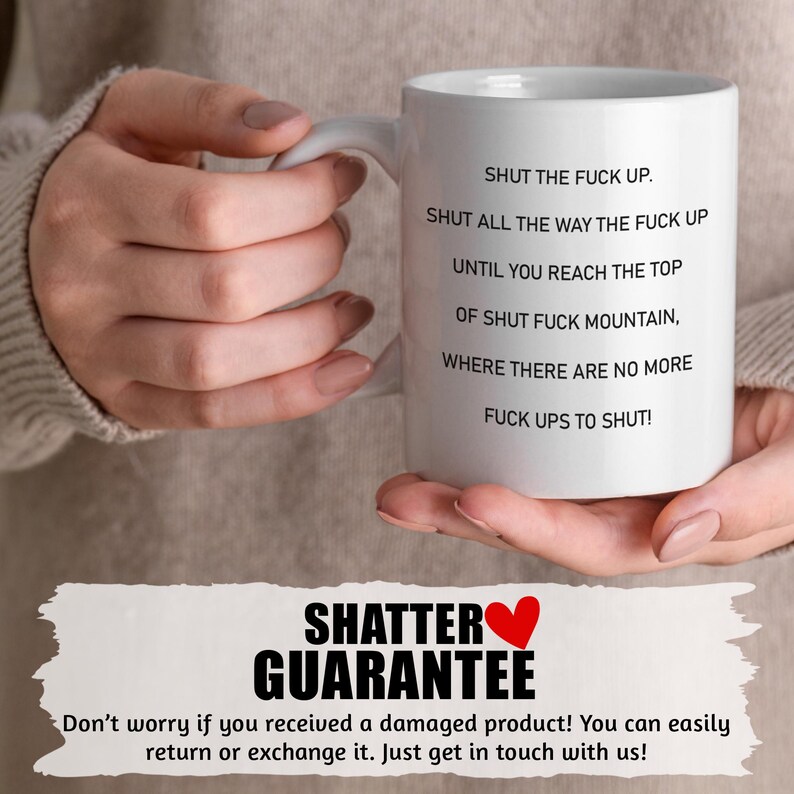 Shut the Fck up Swear Mug, Shut Fck Mountain Mug, Funny Coffee Mug ...